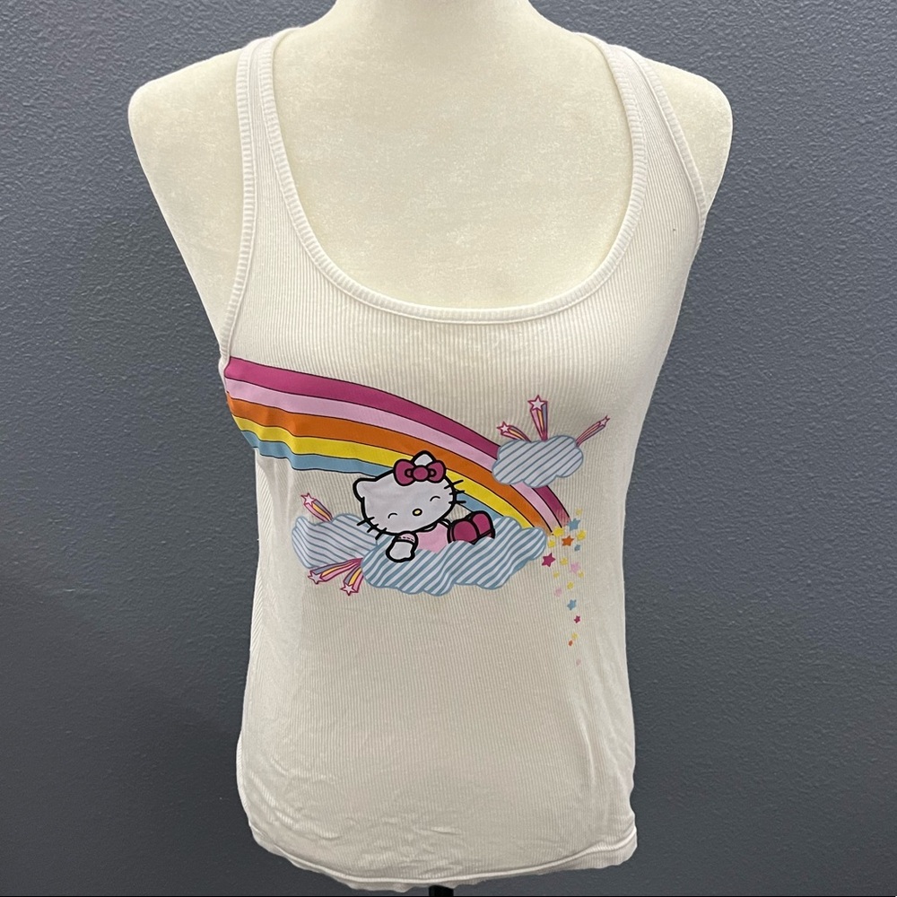 Y2k Vintage Hello Kitty Rainbow Cloud Tank Top Sz Lg - Gem